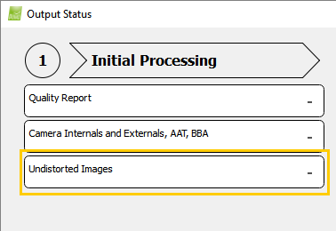 Menu Process > Output Status... - PIX4Dmapper